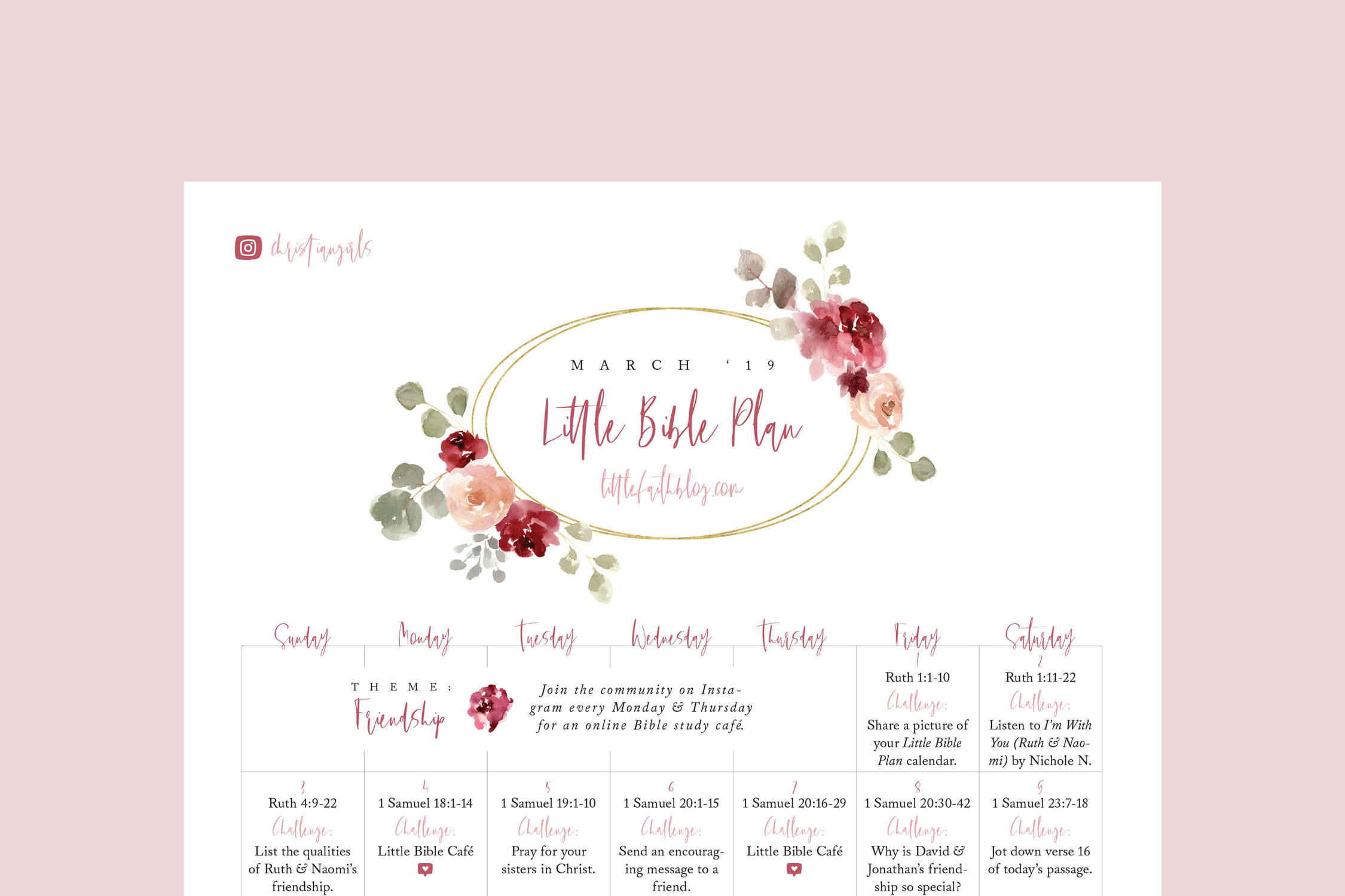 March 2019 Bible Reading Plan | Friends in the Bible + Online Bible ...