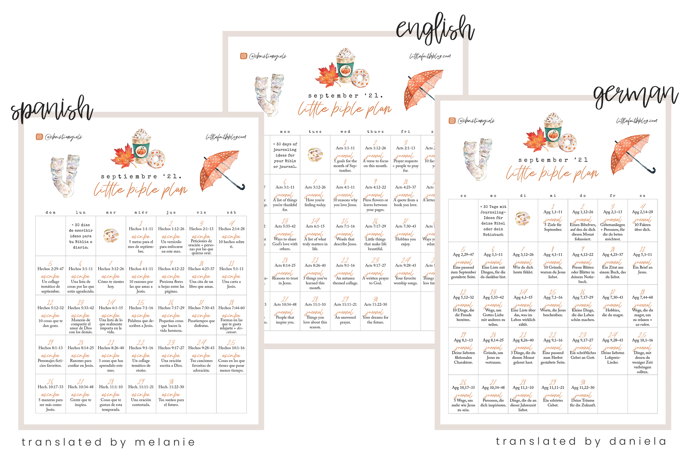 September 2021 Bible Reading Plan + 30 Days of Journaling Ideas for ...