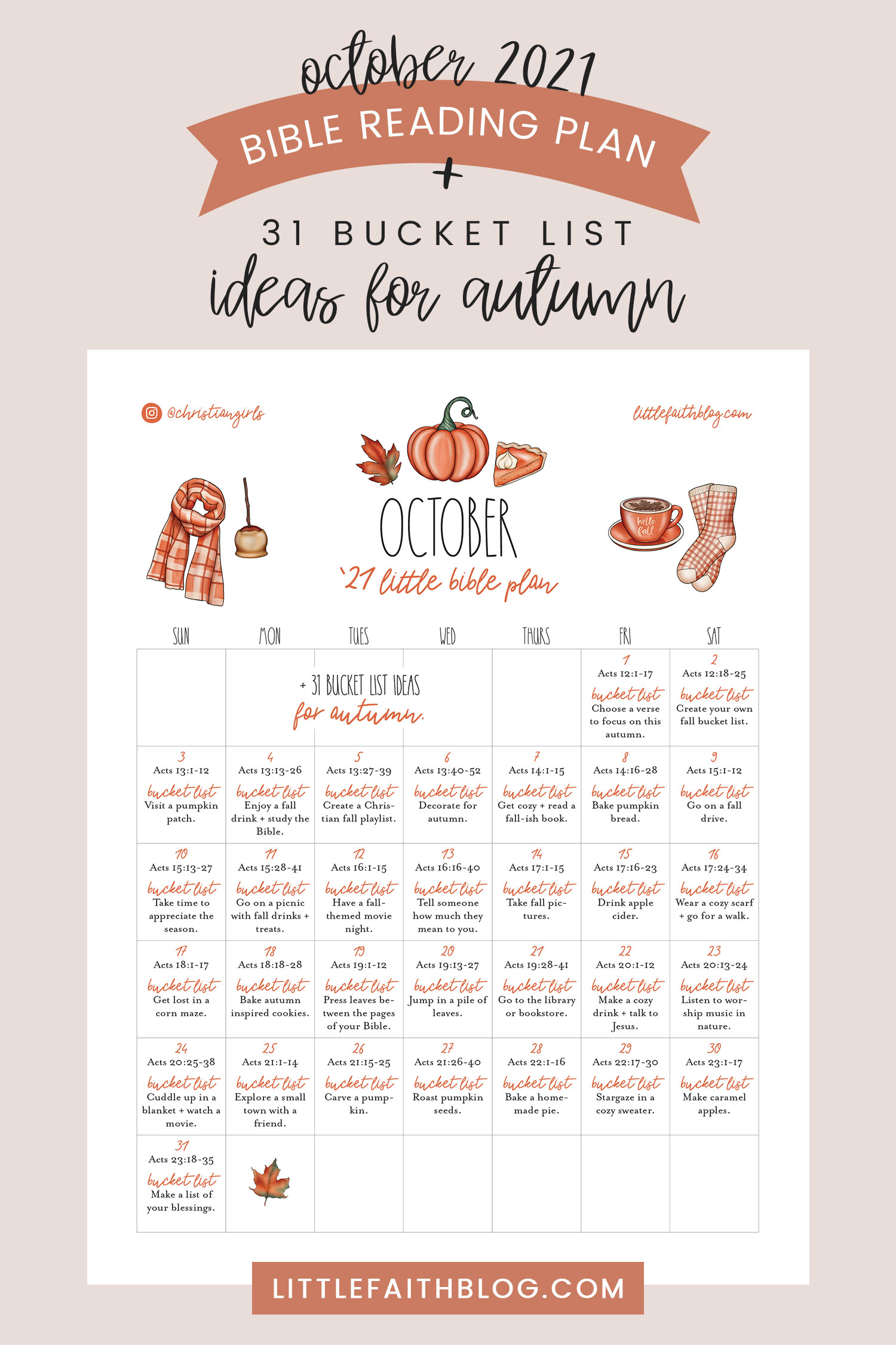 October 2021 Bible Reading Plan + Autumn Bucket List – Little Faith Blog