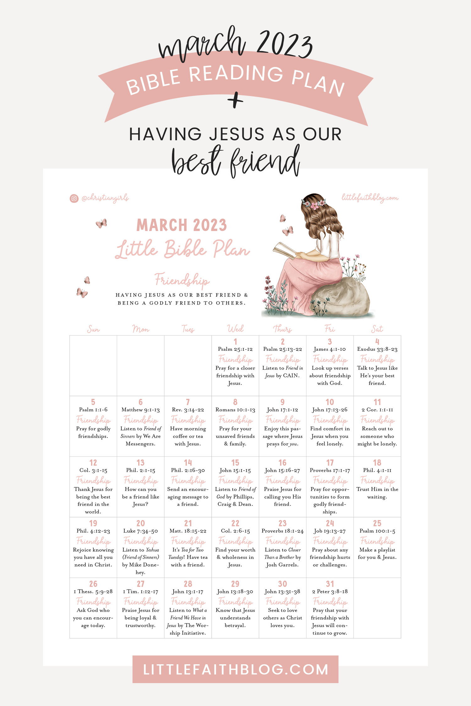 March 2023 Bible Reading Plan + Friendship: Having Jesus as Our Best ...