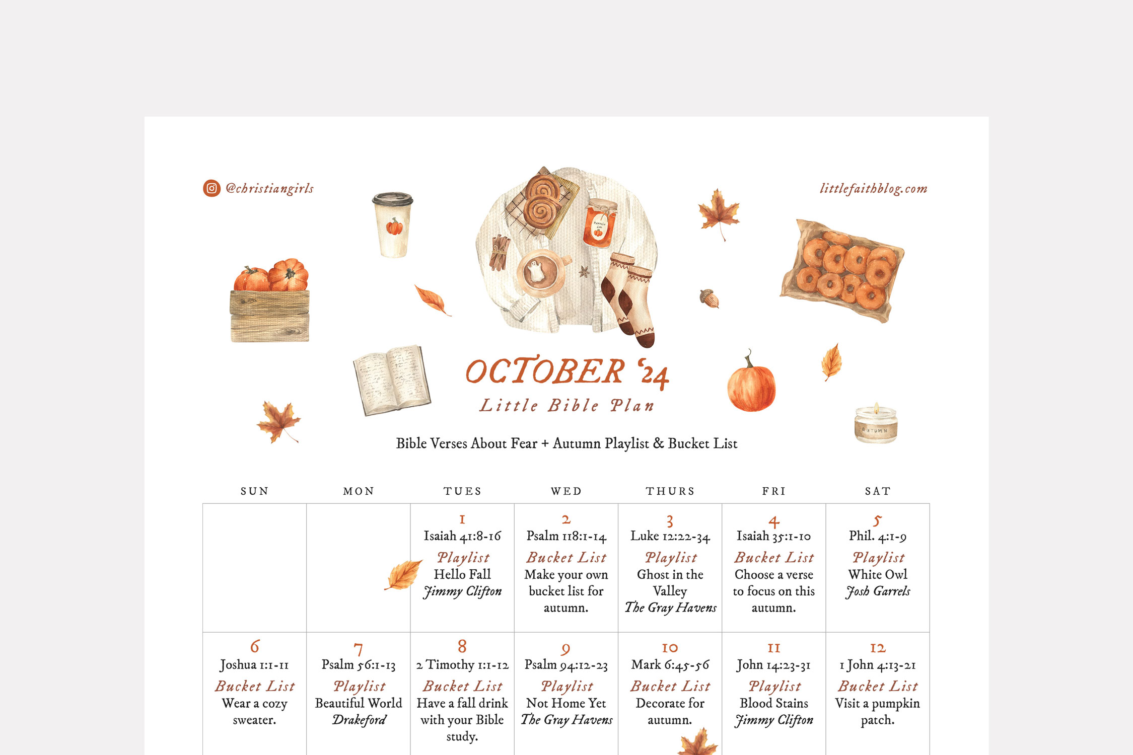 October 2024 Bible Reading Plan | Bible Verses About Fear + Autumn ...