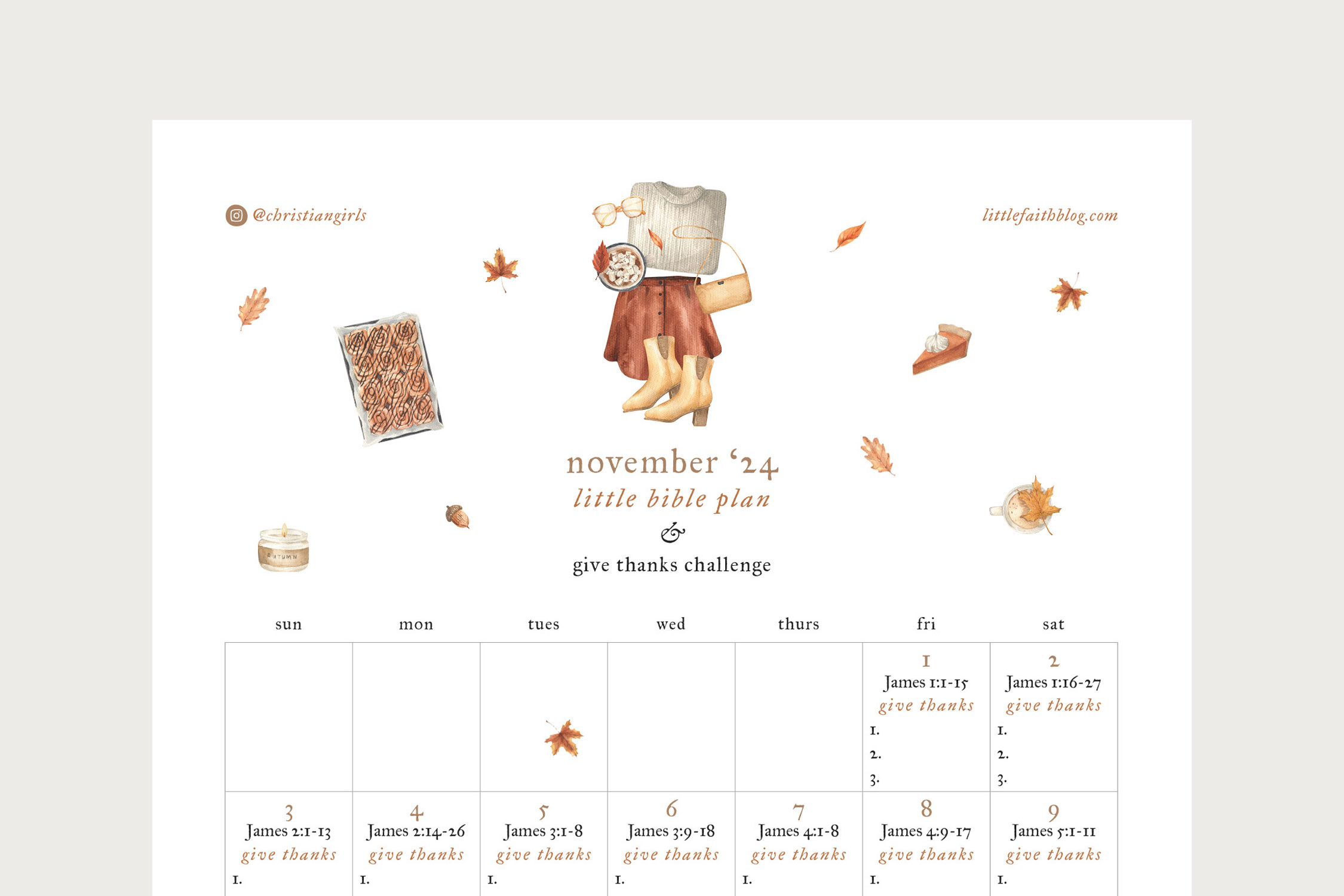 November 2024 Bible Reading Plan + Give Thanks Challenge – Little Faith ...