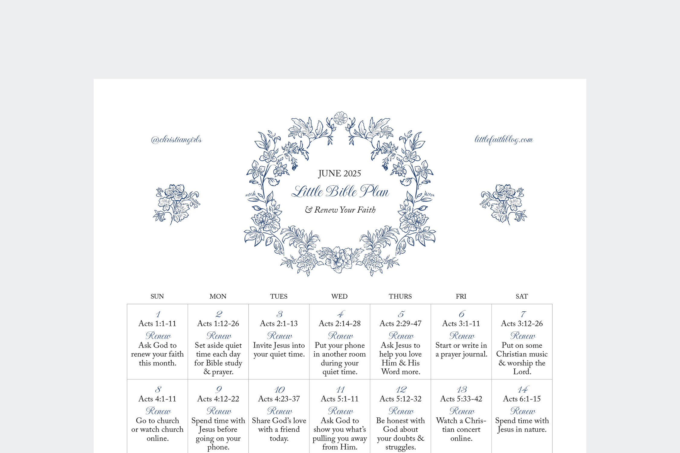 June 2025 Little Bible Plan + Renew Your Faith – Little Faith Blog