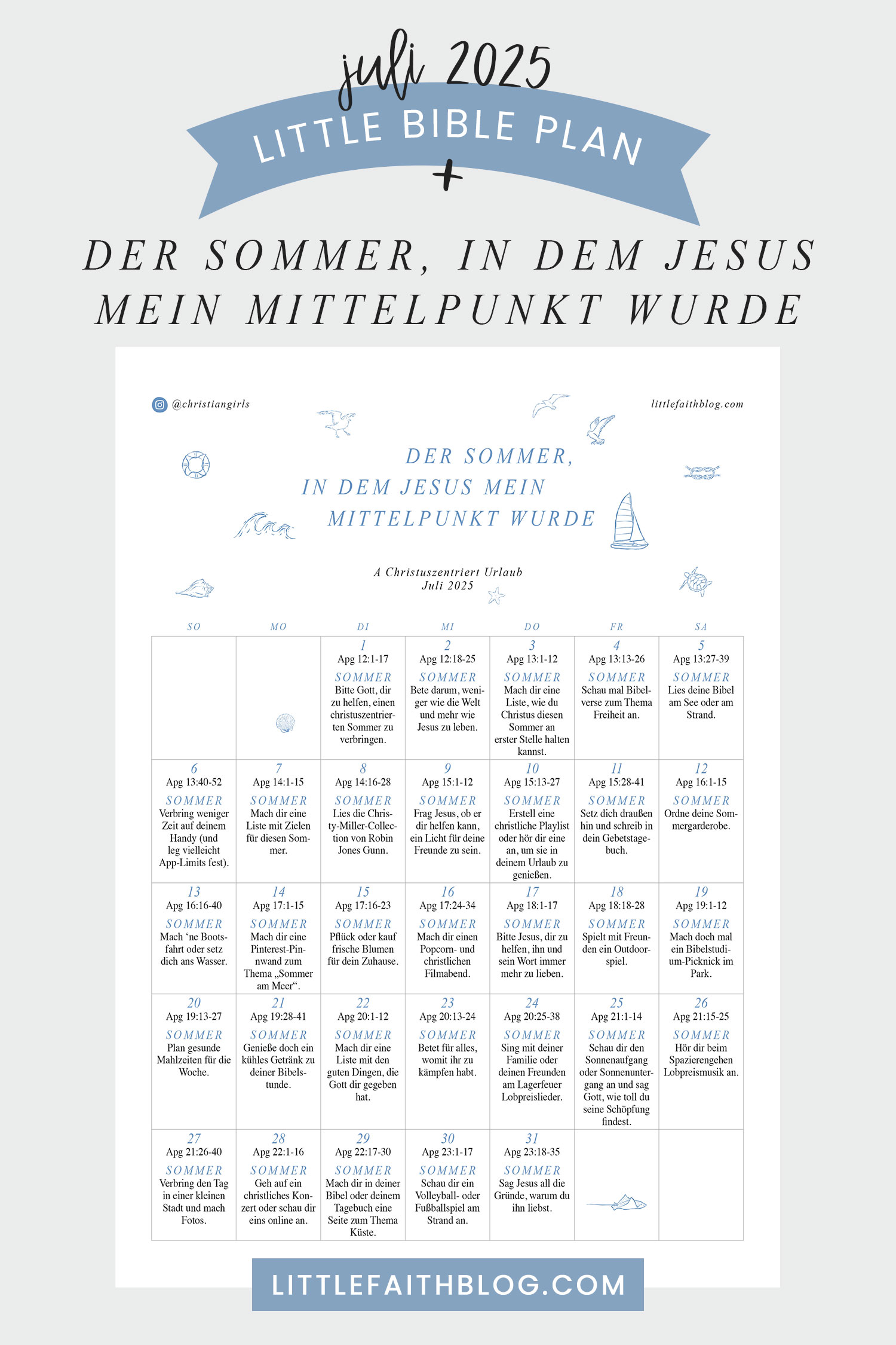 July 2025 Little Bible Plan + The Summer I Turned Godly: A Christ ...