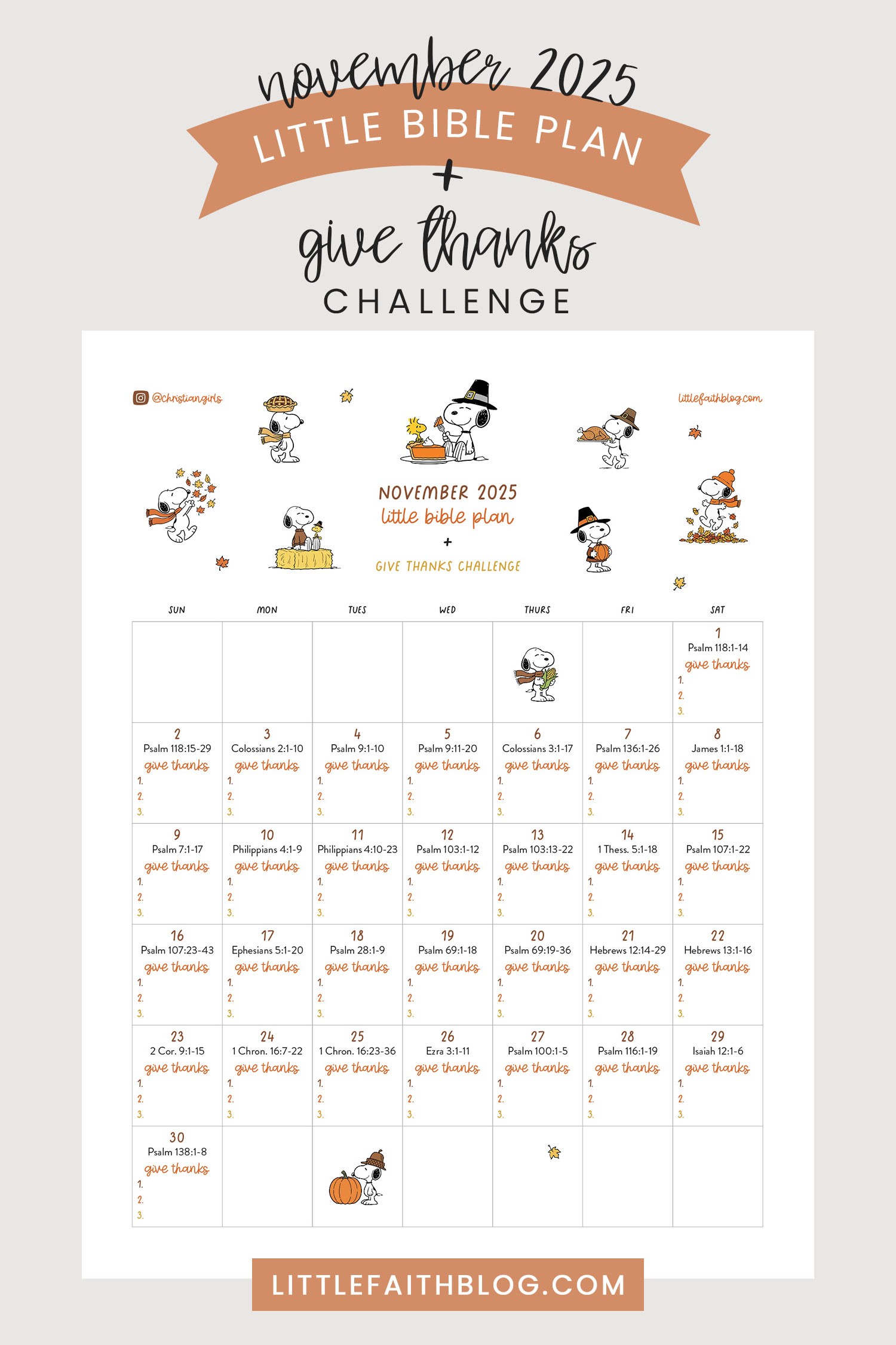 November 2025 Little Bible Plan + Give Thanks Challenge & Bible Verses ...